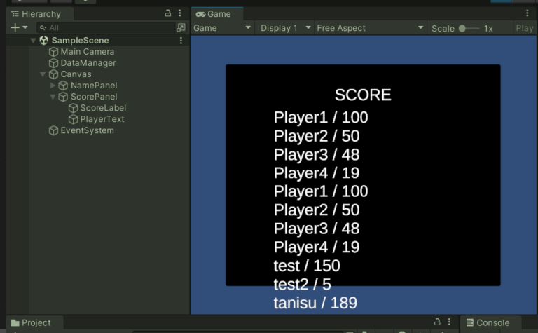 SQLite4Unity3d データベースにデータ保存 | タニスゲームス